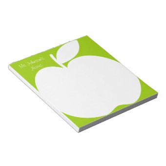 Apple green writing note pads for school teacher | Zazzle
