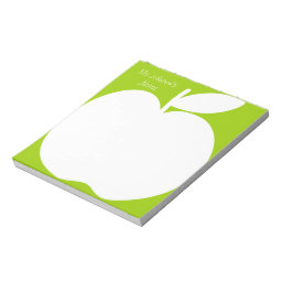 Apple green writing note pads for school teacher | Zazzle
