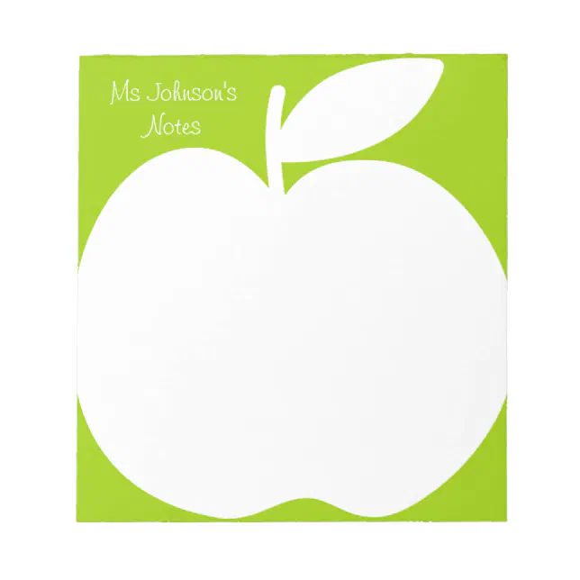 Apple green writing note pads for school teacher | Zazzle