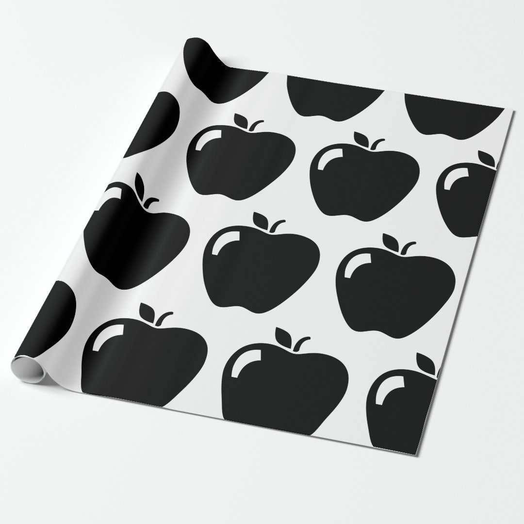Apple Icons CUSTOM BACKGROUND COLOR Wrapping Paper | Zazzle