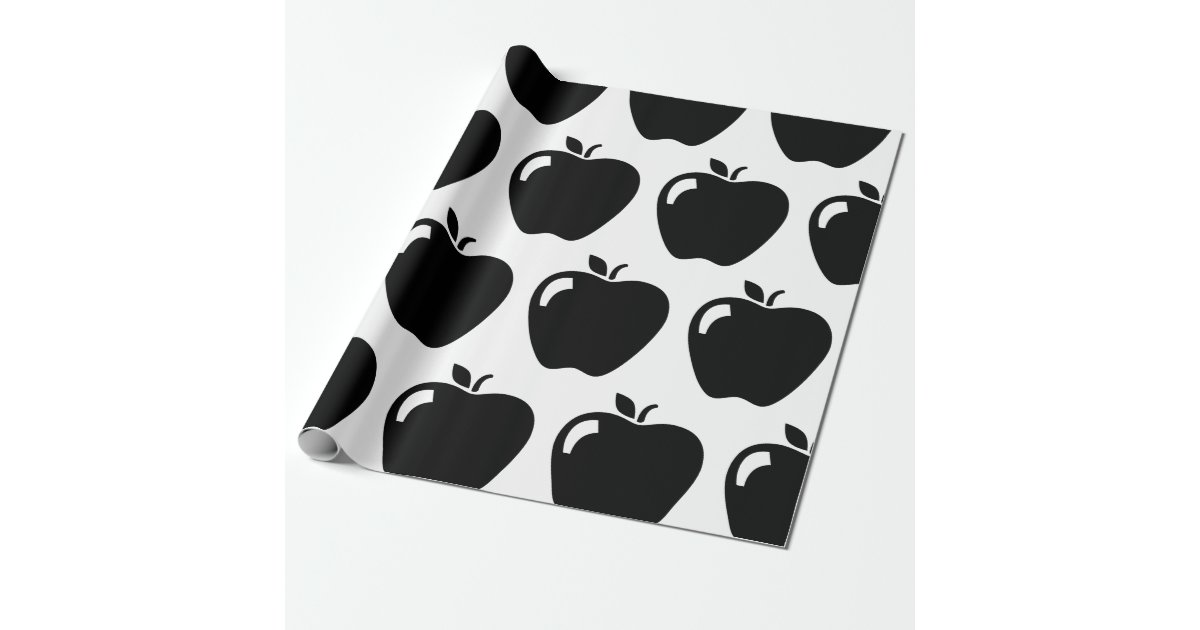 Apple Icons CUSTOM BACKGROUND COLOR Wrapping Paper | Zazzle