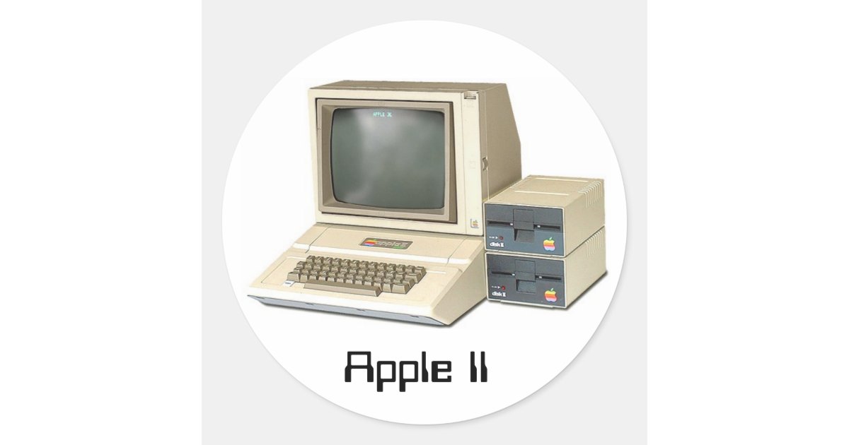 Apple II Classic Round Sticker | Zazzle