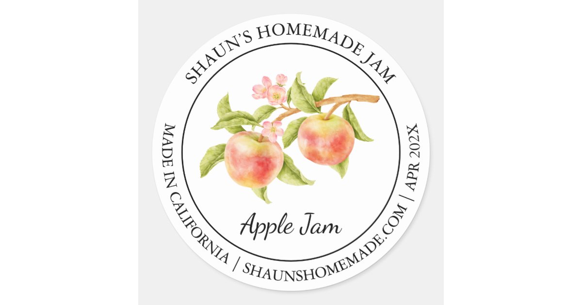 Apple Jam Modern label | Zazzle