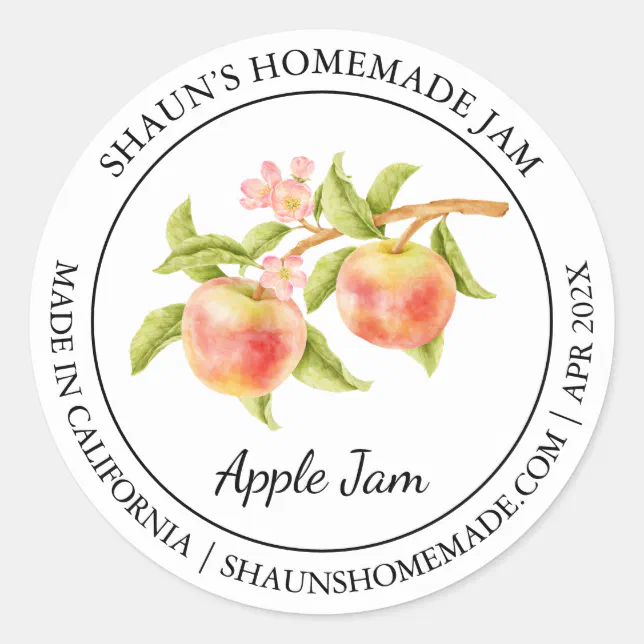Apple Jam Modern label | Zazzle