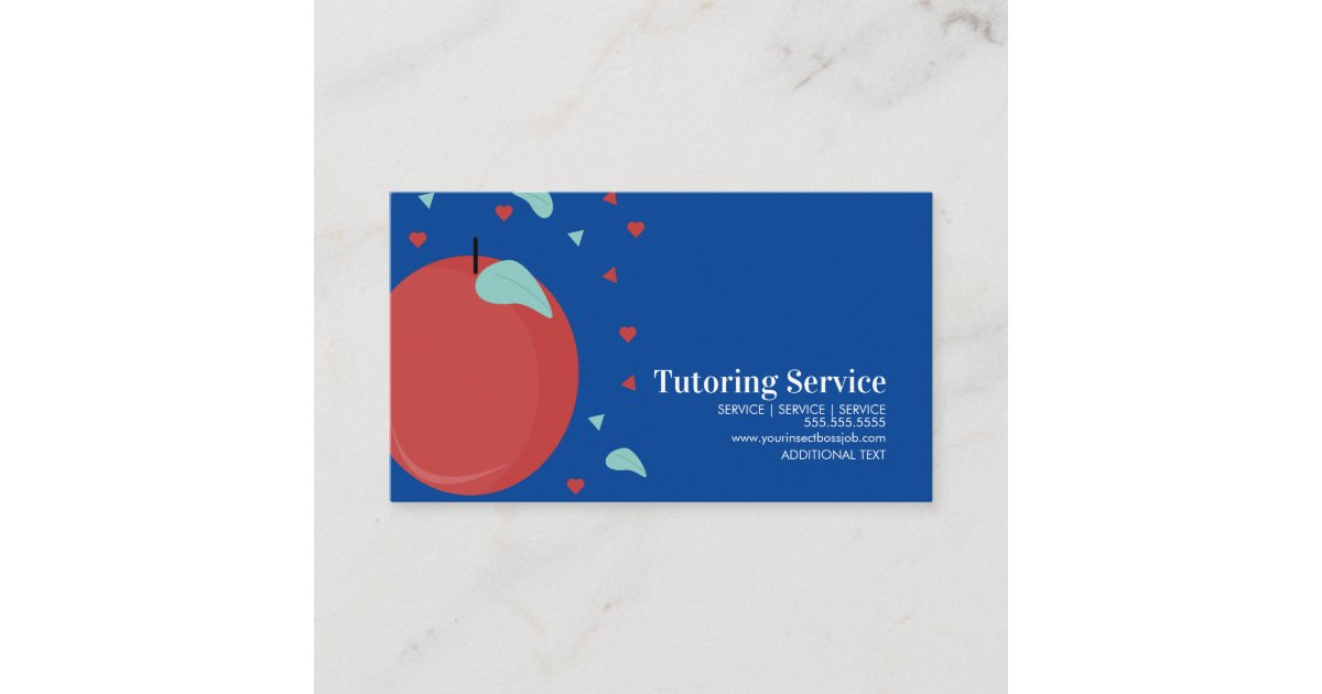 Apple Kids Tutoring Educational Business Card | Zazzle
