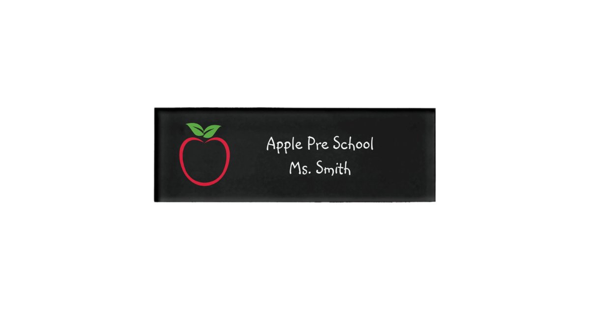 Apple Logo Template Teacher Name Tags | Zazzle