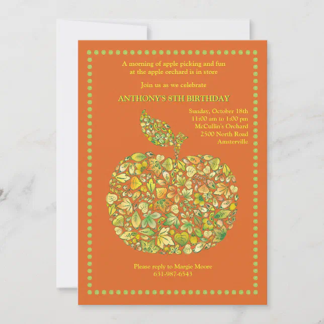 Apple Marquee Invitation | Zazzle