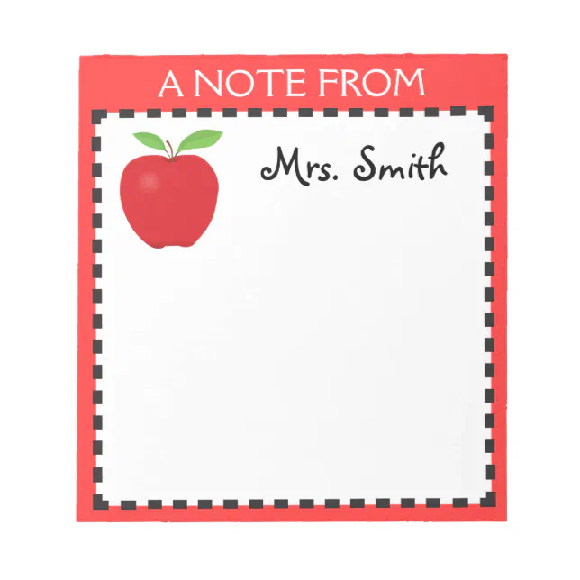Apple notepad for a Teacher | Zazzle