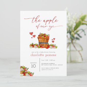 Apple of My Eye Fall Apple Baby Shower Invitation | Zazzle