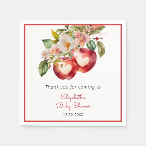 Apple of My Eye Fall Apple Baby Shower Napkins | Zazzle