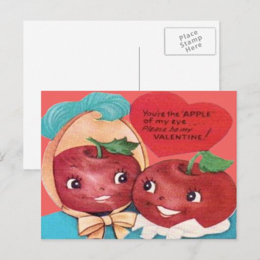 Apple Of My Eye Heart Valentine Holiday Postcard | Zazzle