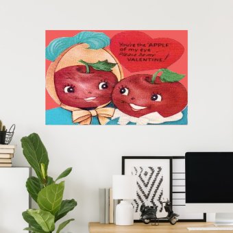 Apple Of My Eye Heart Valentine Poster | Zazzle