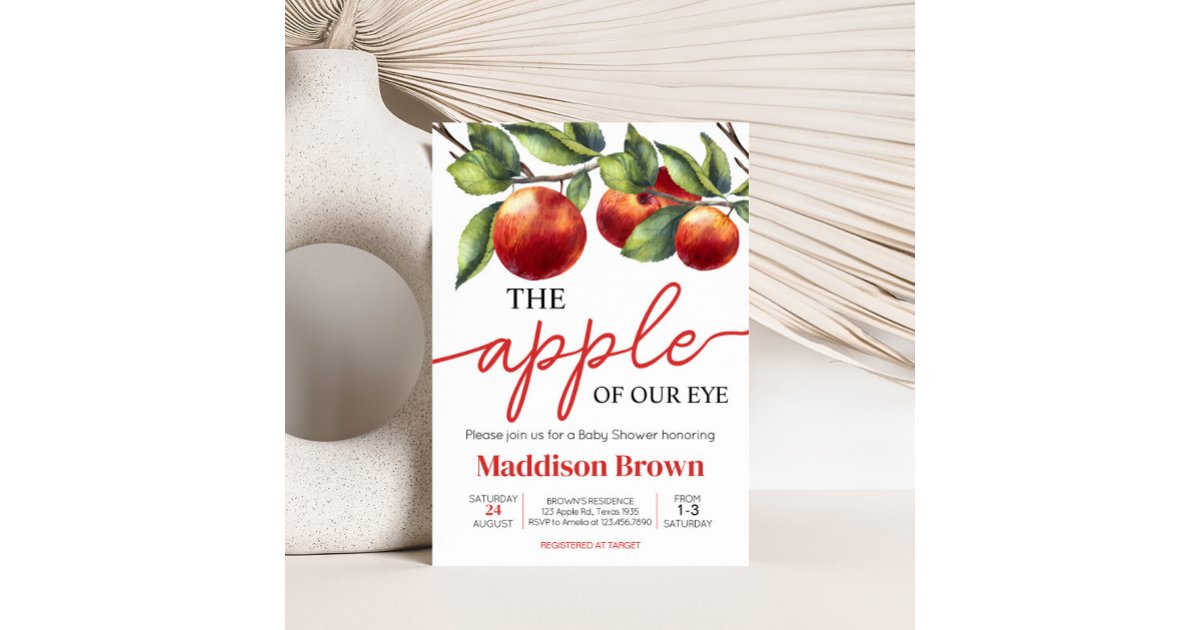 Apple of Our Eye Baby Shower Invitation | Zazzle