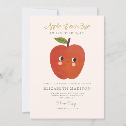 Apple of our eye cute Apple Baby Shower Invitation | Zazzle