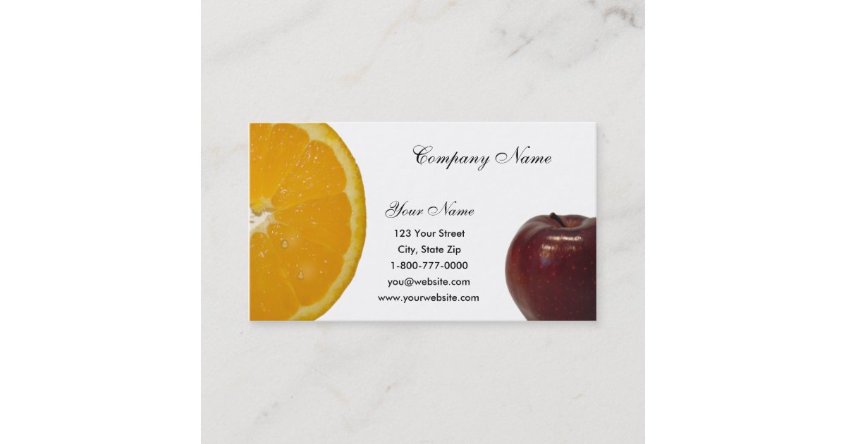 Apple - Orange Business Card | Zazzle.com