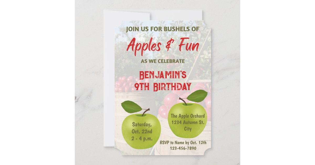 Apple Orchard Birthday Invitation | Zazzle