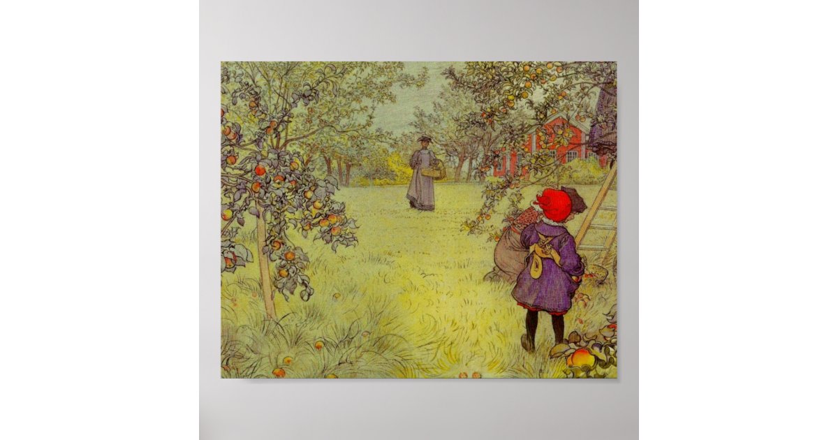 Apple Orchard Harvest Poster | Zazzle