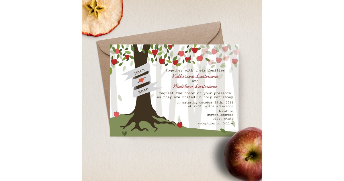 Apple Orchard Wedding Invitation | Zazzle