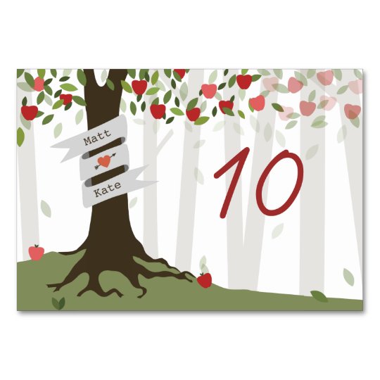 Apple Orchard Wedding Table Number Card | Zazzle.com