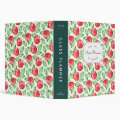 Apple Pattern Personalized Teacher 3 Ring Binder | Zazzle