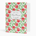 Apple Pattern Personalized Teacher Mini Binder | Zazzle