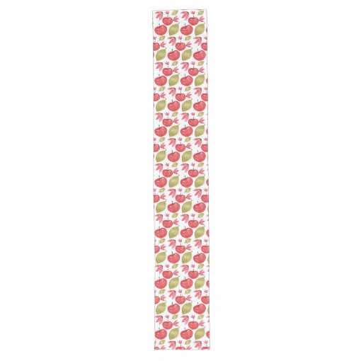 Apple Pattern Watercolor Hand-painted Long Table Runner | Zazzle