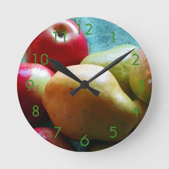 Apple Pear Delight Wall Clock | Zazzle