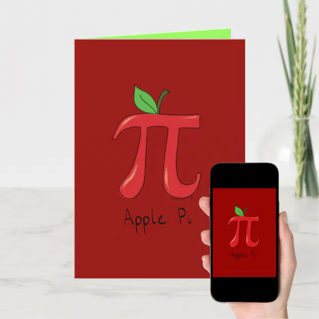 Apple Pi Cute Math Pi Day Greeting Card | Zazzle