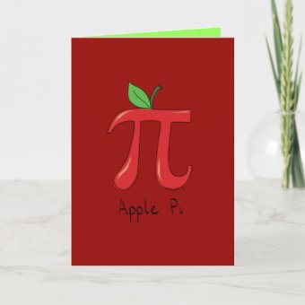 Apple Pi Cute Math Pi Day Greeting Card | Zazzle