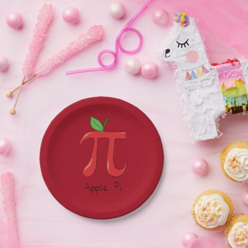 Apple Pi Cute Math Pi Day Party Paper Plates | Zazzle