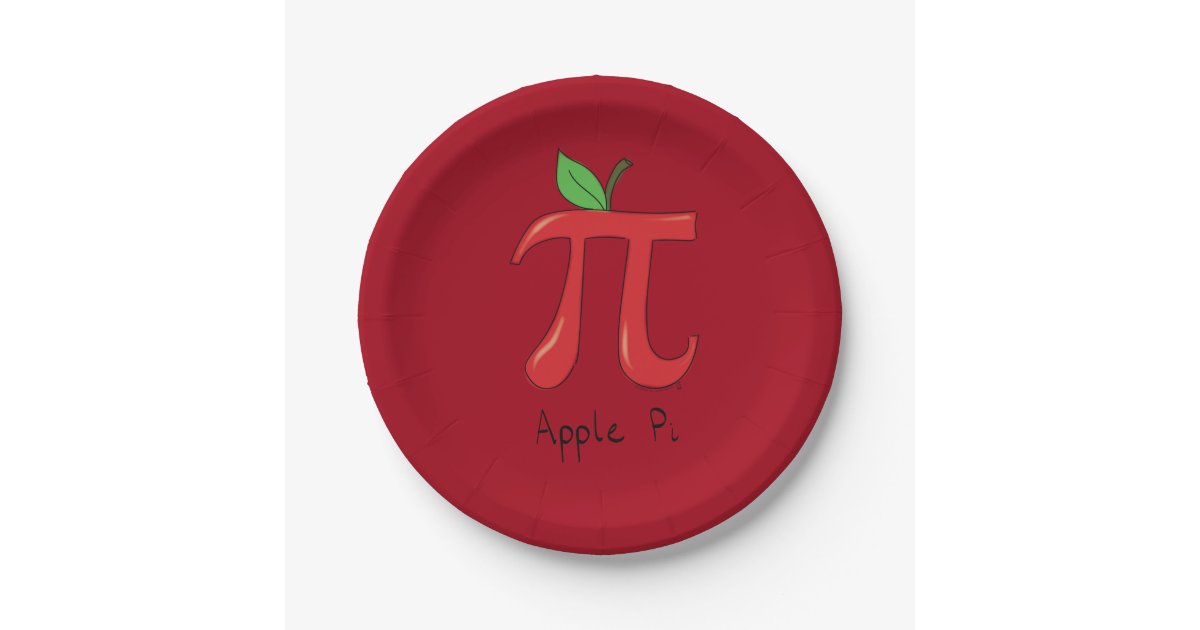 Apple Pi Cute Math Pi Day Party Paper Plates | Zazzle