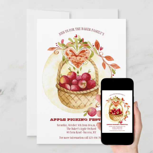 Apple Picking Festival Invitation | Zazzle
