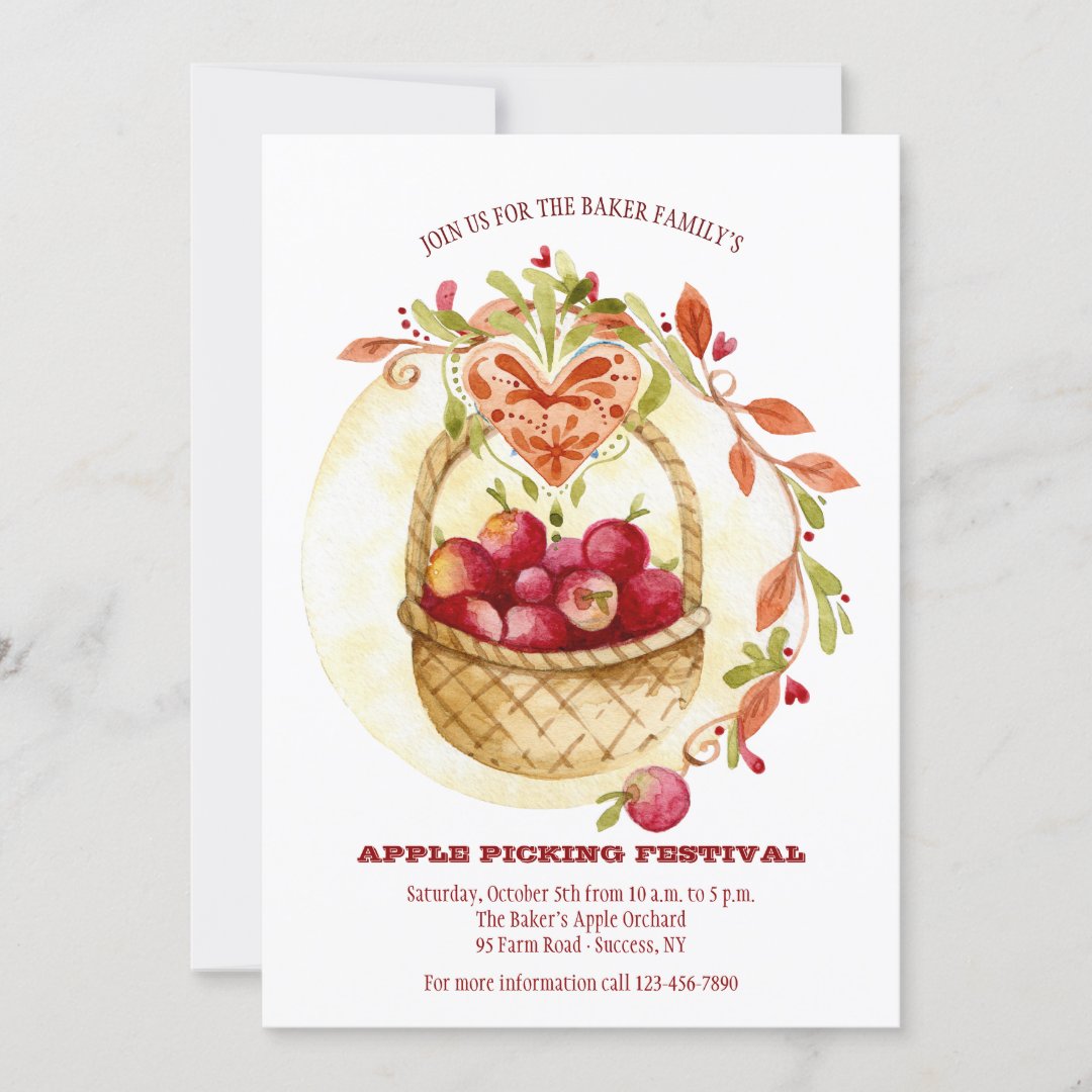 Apple Picking Festival Invitation | Zazzle