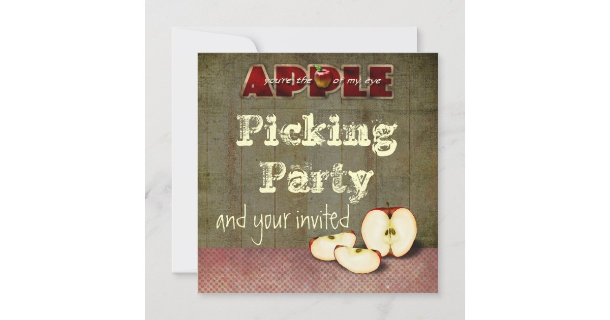 apple picking invitation | Zazzle