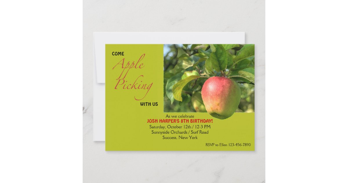 Apple Picking Invitation | Zazzle