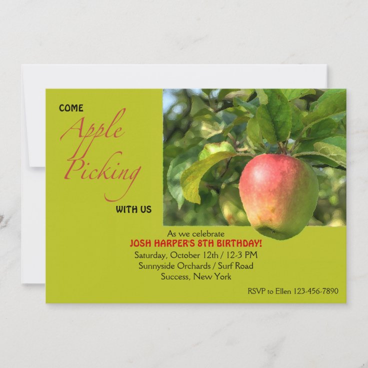 Apple Picking Invitation | Zazzle