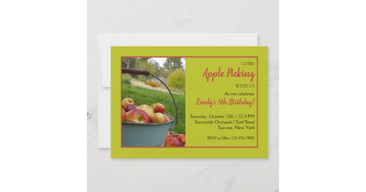 Apple Picking Time Invitation | Zazzle