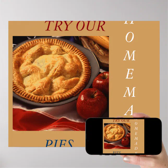 APPLE PIE ART POSTER MENU | Zazzle