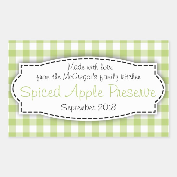 Apple preserve jam green food label sticker | Zazzle