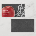 Apple & Random Alphabets Chalkboard School Teacher Business Card | Zazzle