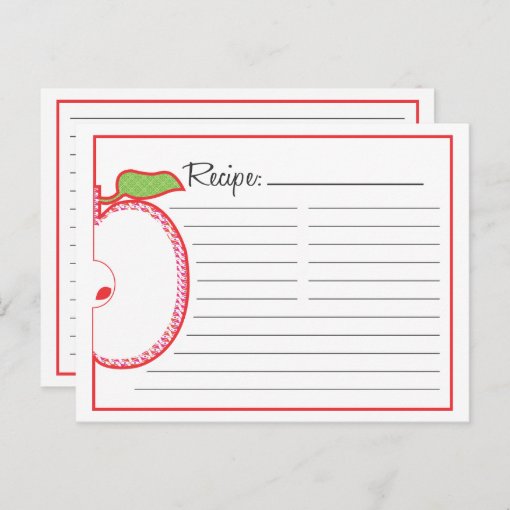 Apple Recipe Card | Zazzle