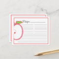 Apple Recipe Card | Zazzle