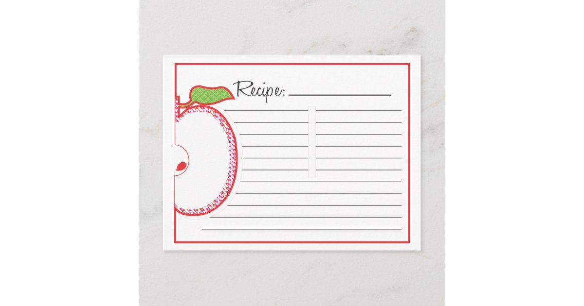 Apple Recipe Card | Zazzle