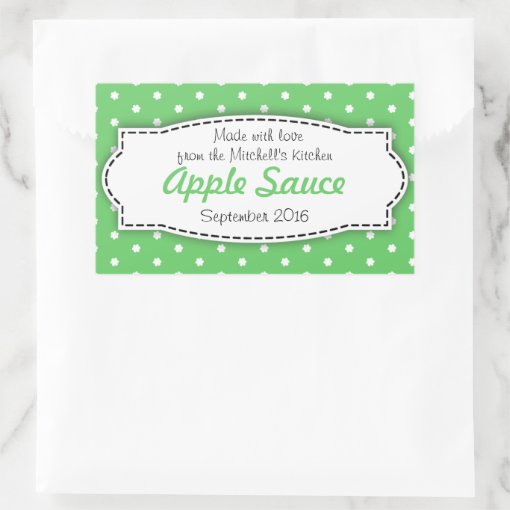 Apple Sauce preserve green food label sticker | Zazzle