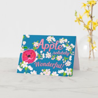 Apple-solutely Wonderful | Apple Pun Card | Zazzle