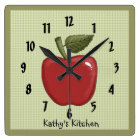 Red Apple Kitchen Wall Clock | Zazzle.com