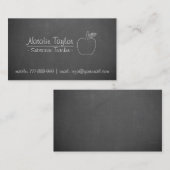 Apple Substitute Teacher Tutor Grey Chalkboard Business Card | Zazzle