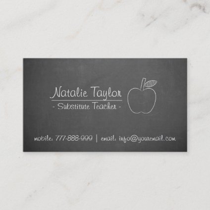 Substitute Teacher Business Cards | Zazzle