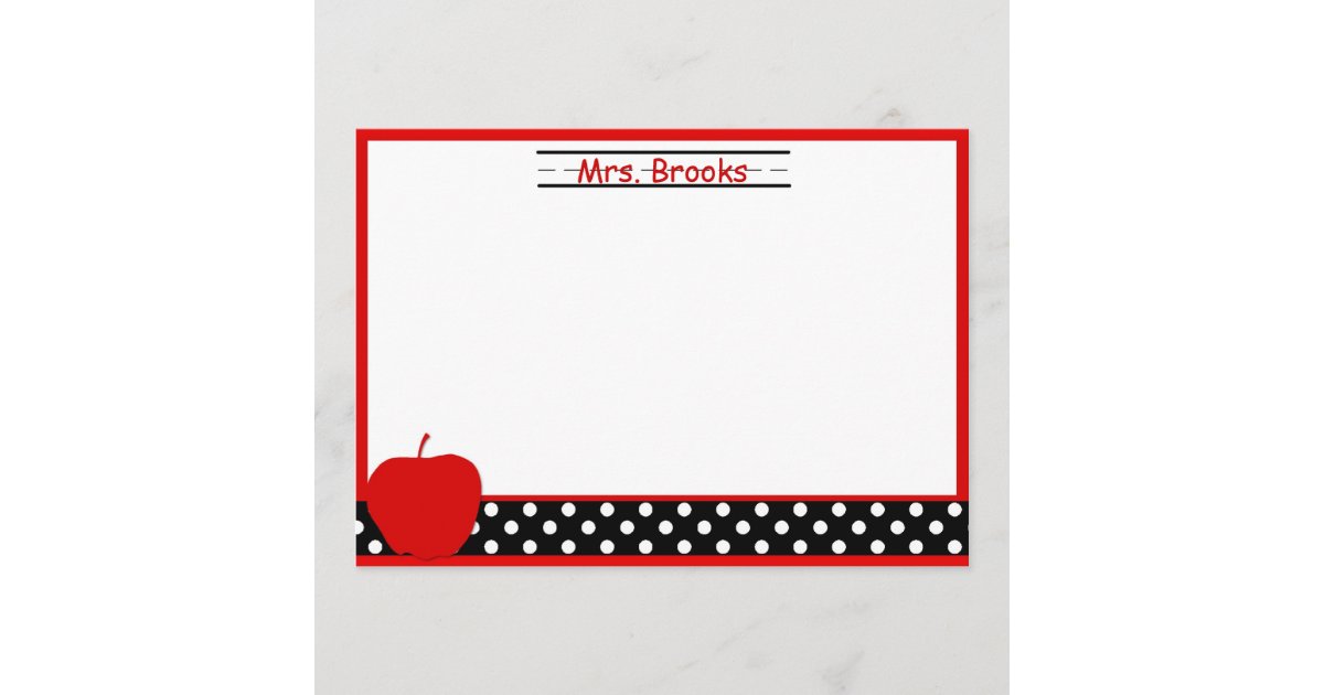 Apple Teacher Stationery/Note Cards | Zazzle.com
