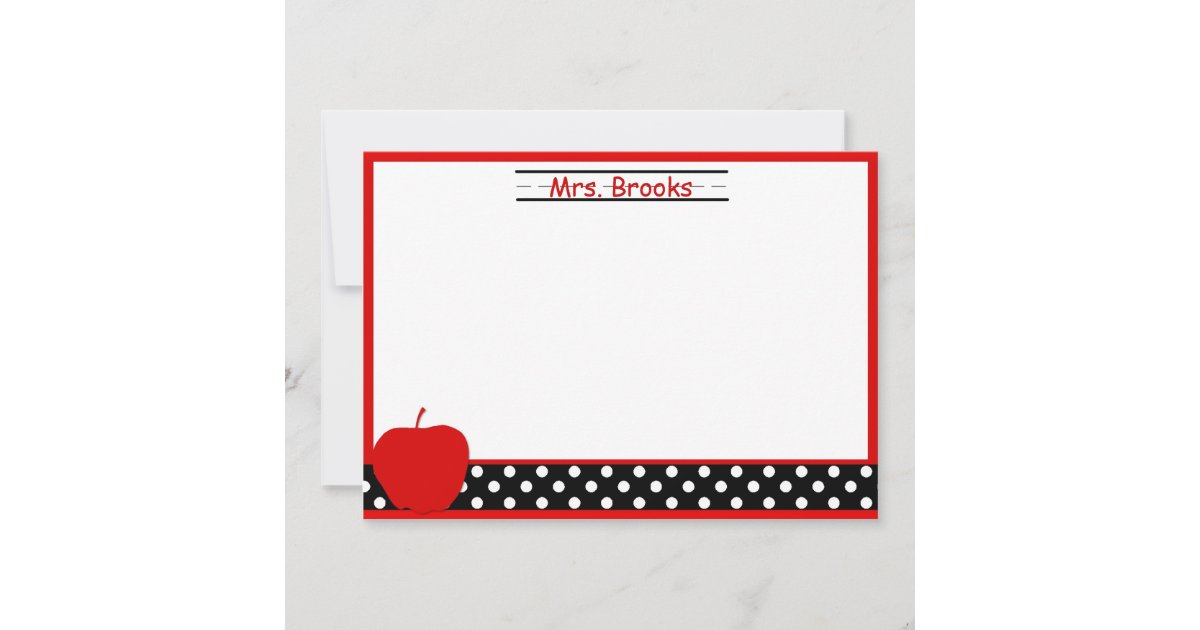 Apple Teacher Stationery/Note Cards | Zazzle